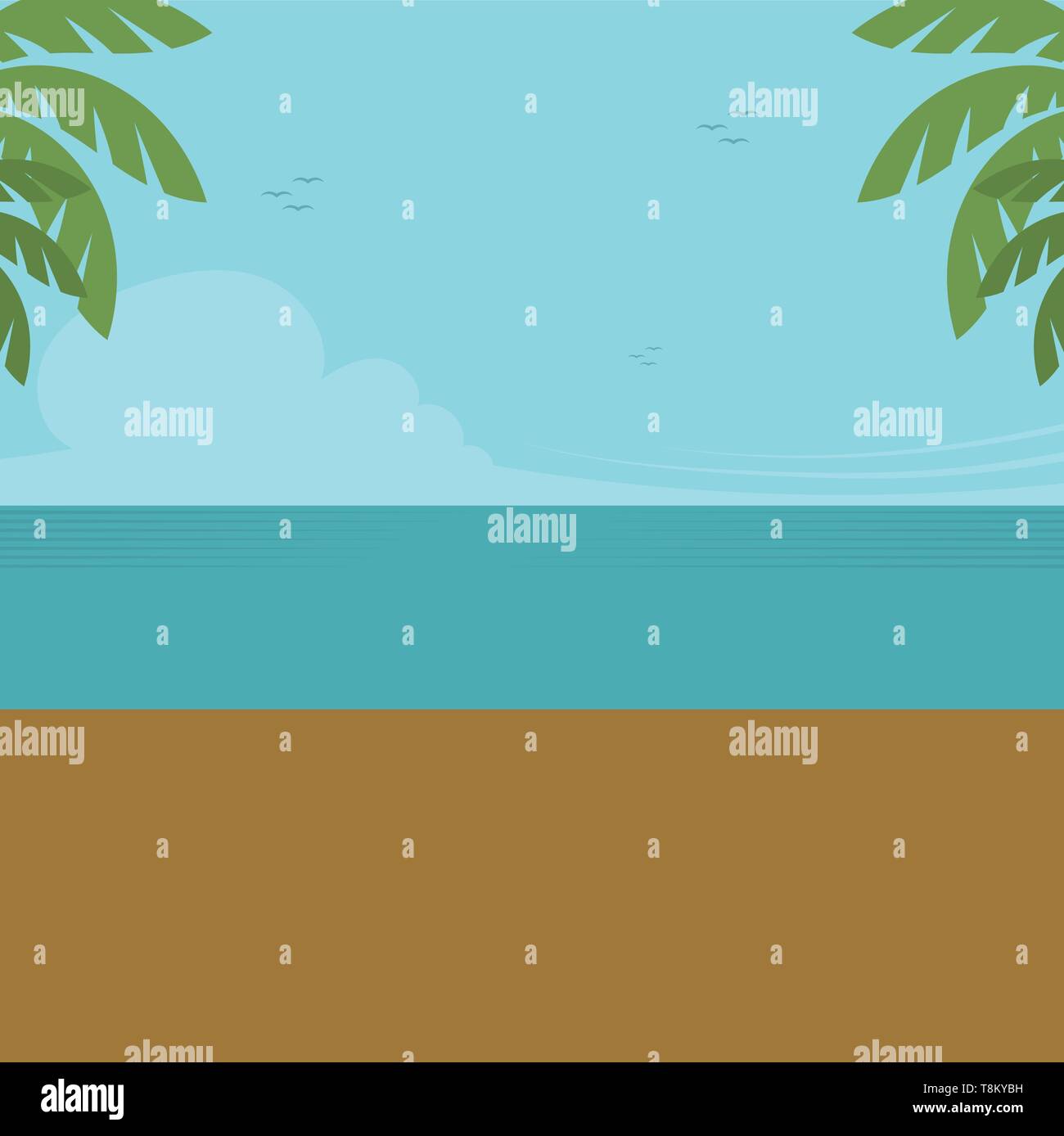 Peace and calm by the sea Stock Vector Images - Alamy