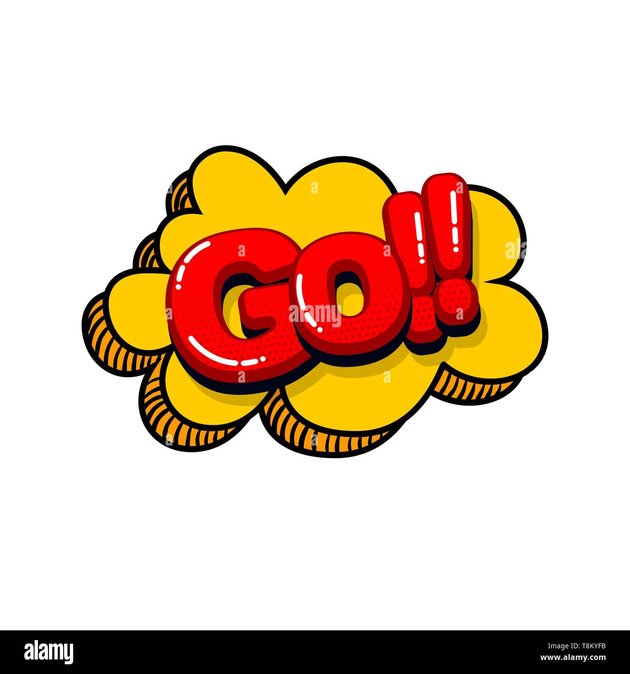 Go comic word hi-res stock photography and images - Alamy