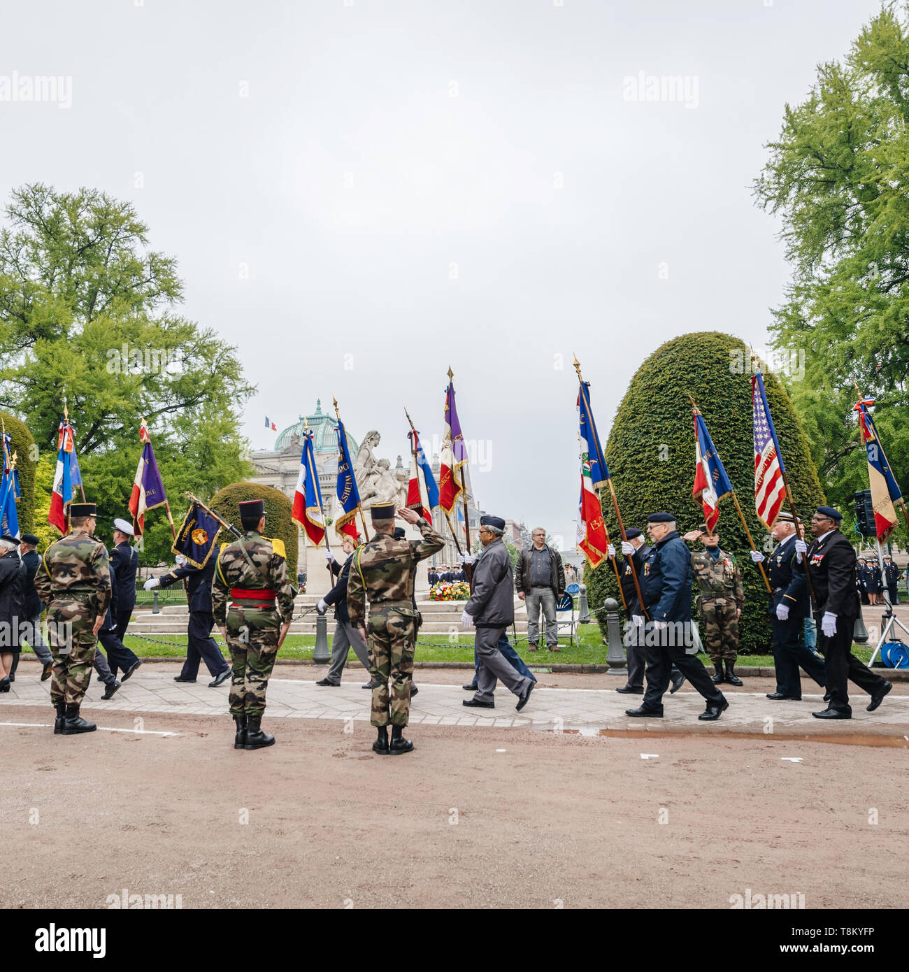 STRASBOURG, FRANCE - MAY 8, 2017: US, German French soldiers at ...