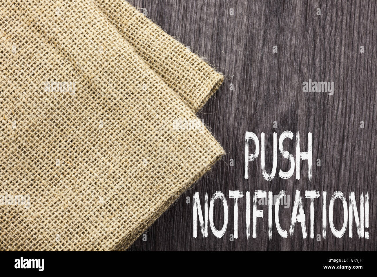 Conceptual hand writing showing Push Notification. Concept meaning ...