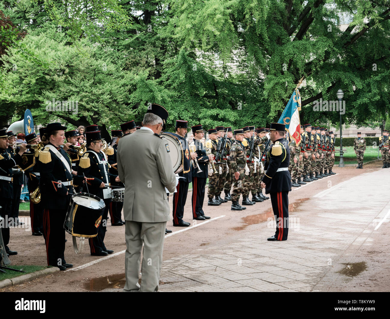 STRASBOURG, FRANCE - MAY 8, 2017: Getting ready for ceremony to mark ...