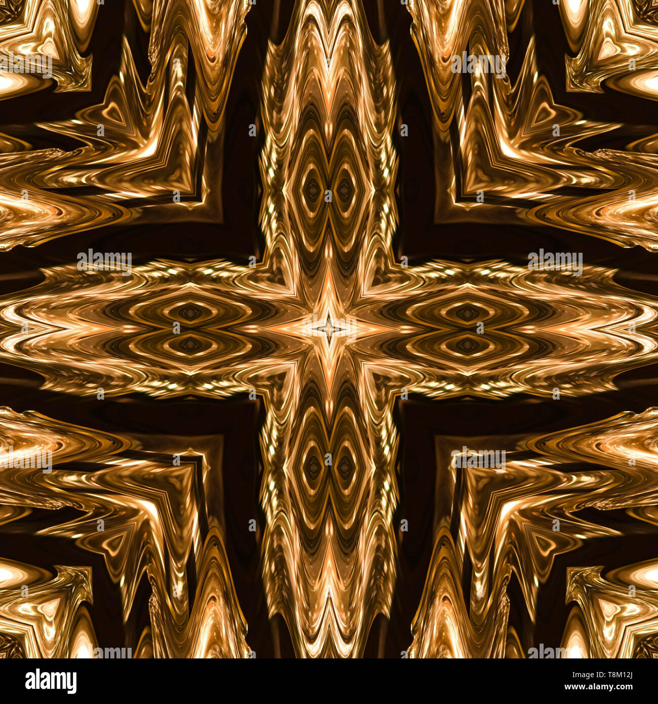 Abstract liquid gold design pattern. Graphic painting in golden color ...