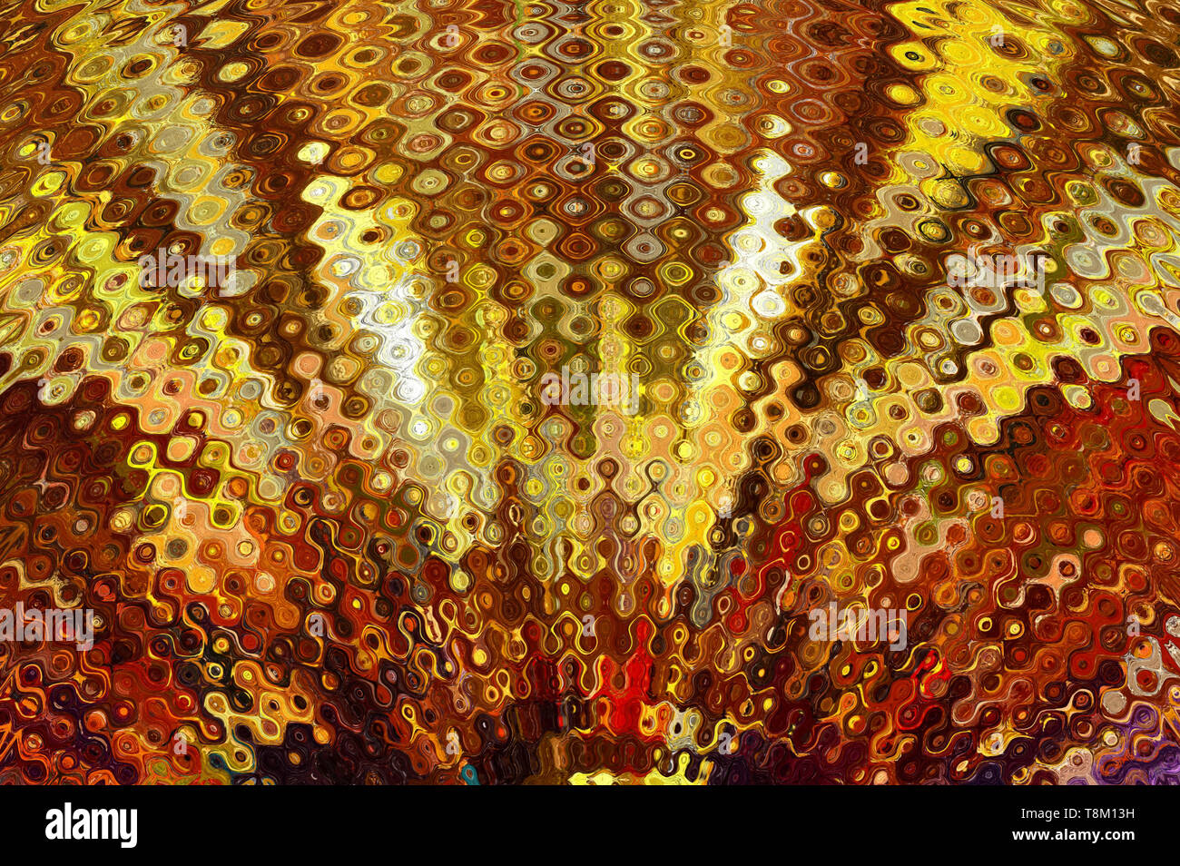 Abstract liquid gold design pattern. Graphic painting in golden color ...