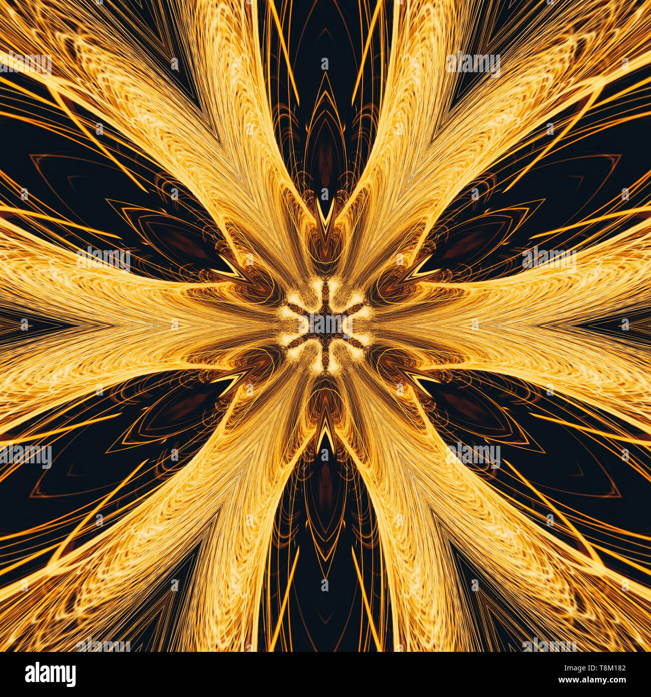 Abstract gold background. Fractal luxury art. Graphic painting golden ...