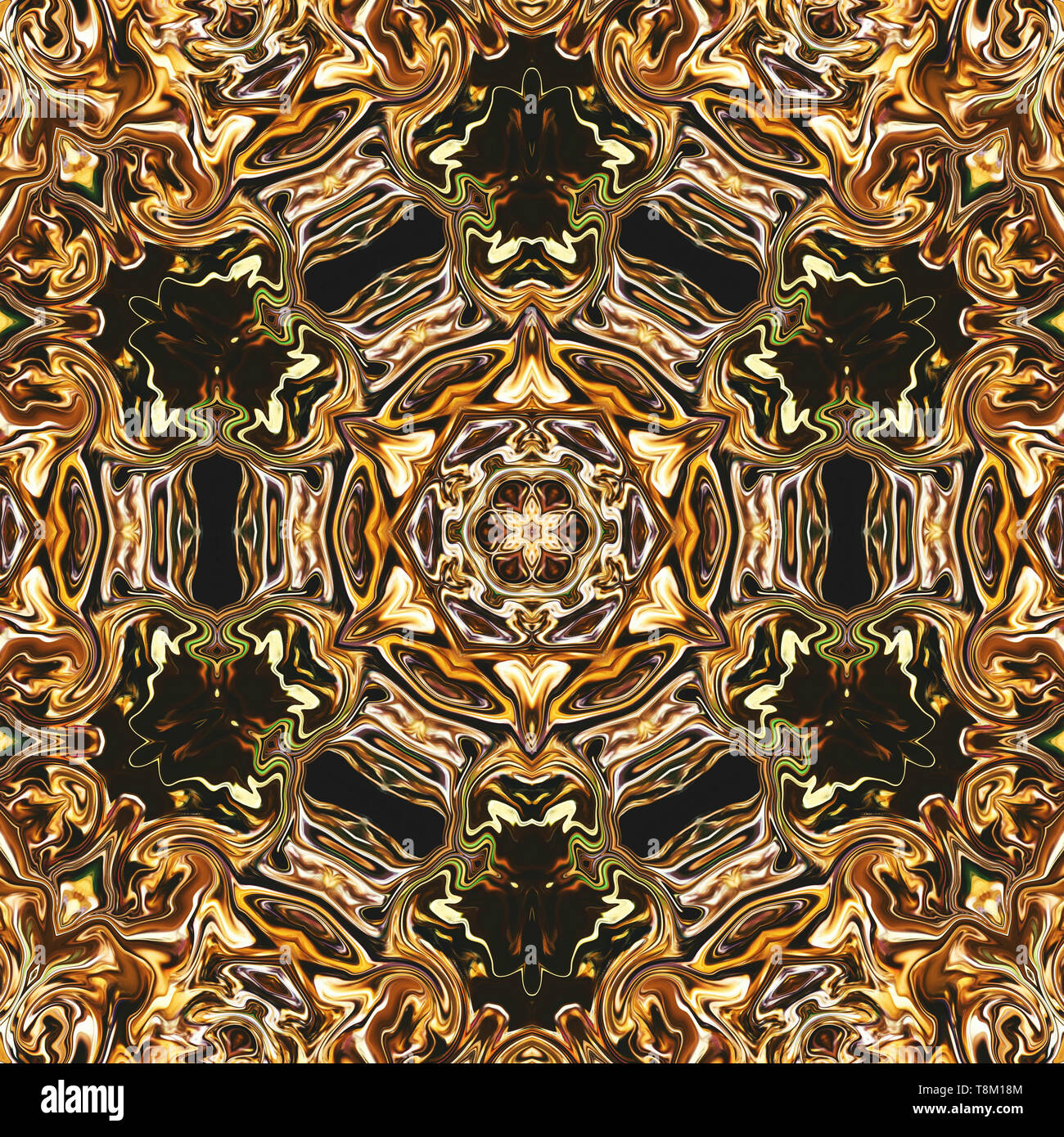 Abstract gold background. Fractal luxury art. Graphic painting golden ...