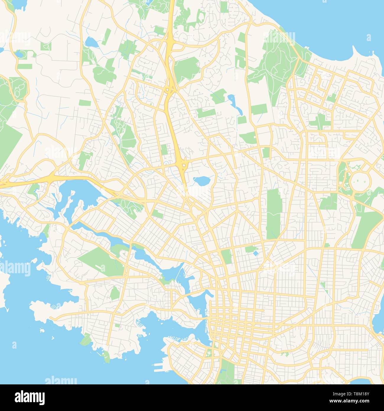 Empty vector map of Saanich, British Columbia, Canada, printable road ...