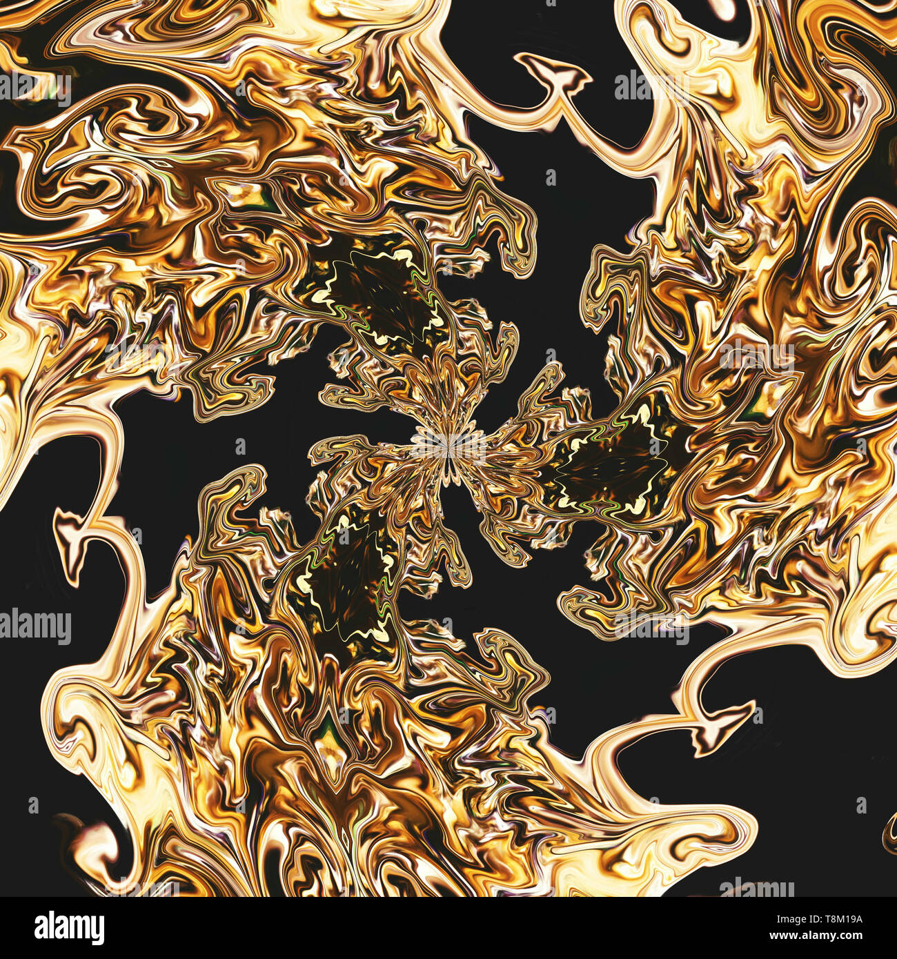 Abstract gold background. Fractal luxury art. Graphic painting golden ...
