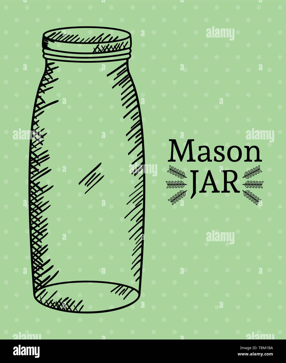 mason jar drawing art vector illustration design Stock Vector Image ...