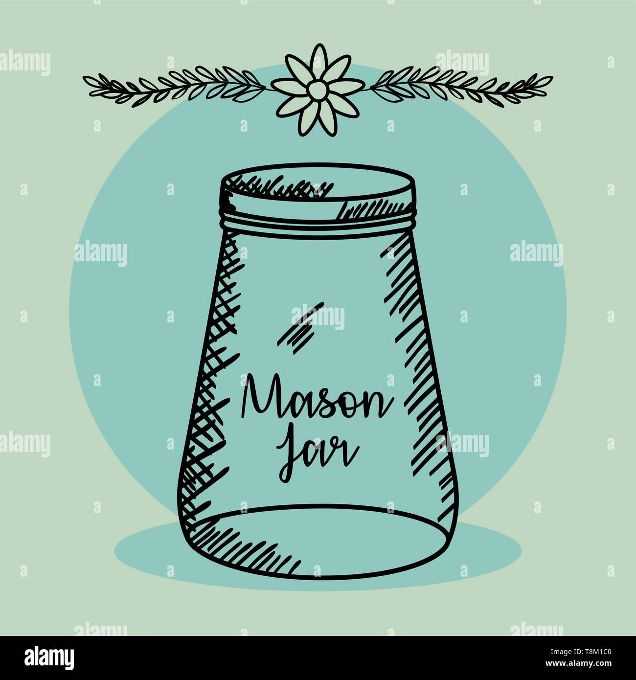 mason jar drawing art vector illustration design Stock Vector Image ...
