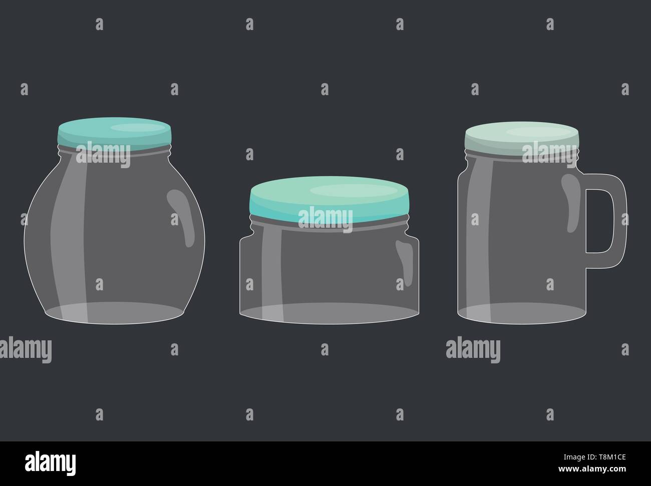 set of mason jars colorful vector illustration design Stock Vector ...