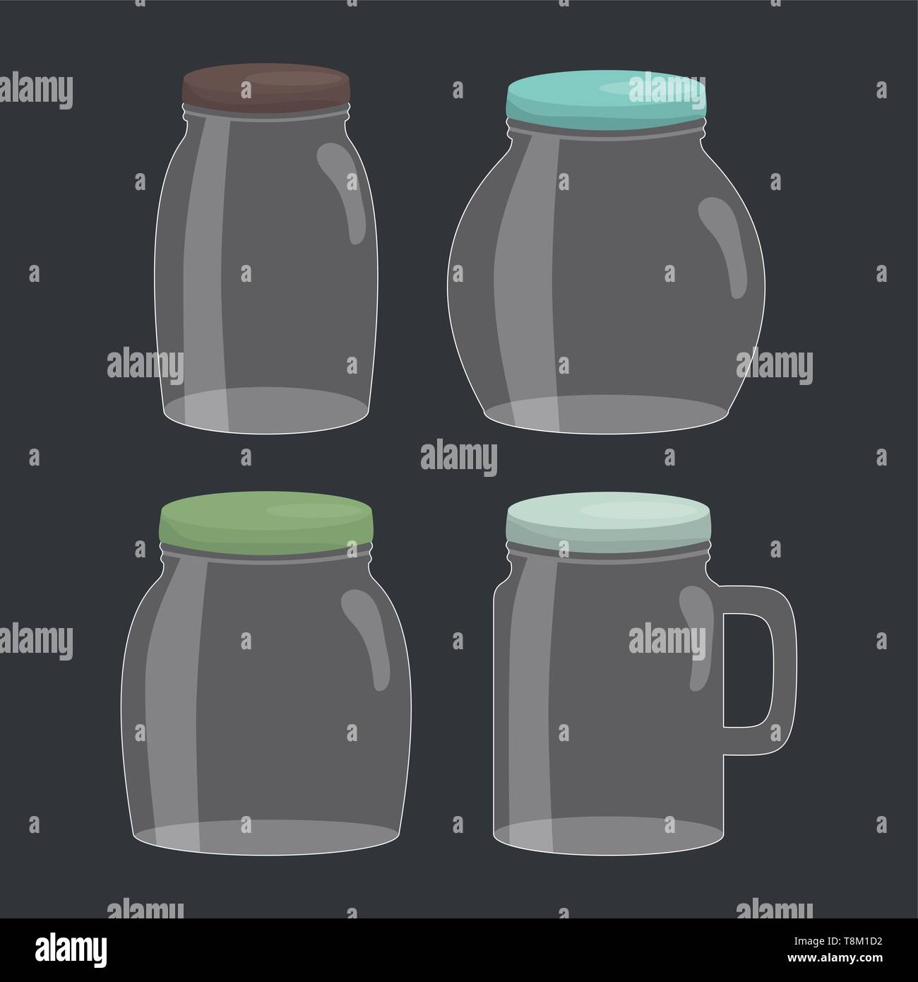 set of mason jars colorful vector illustration design Stock Vector ...