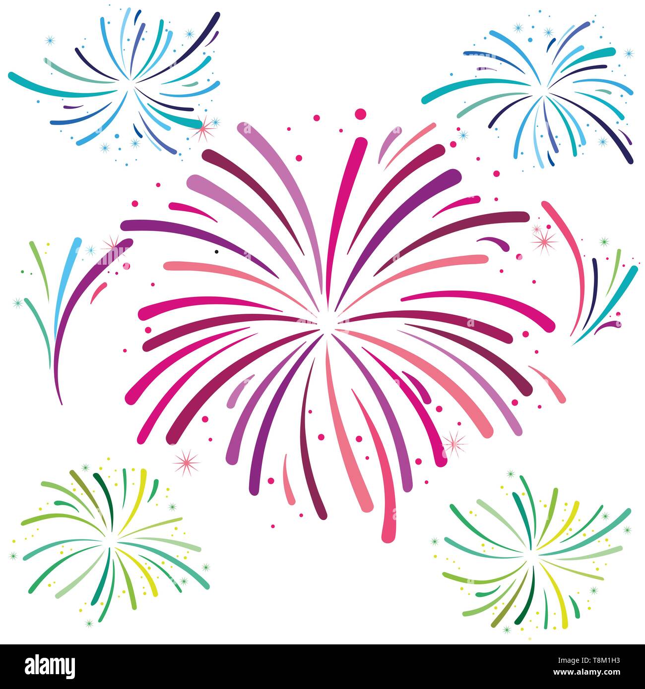 Fireworks display celebration vector illustration Stock Vector Image ...
