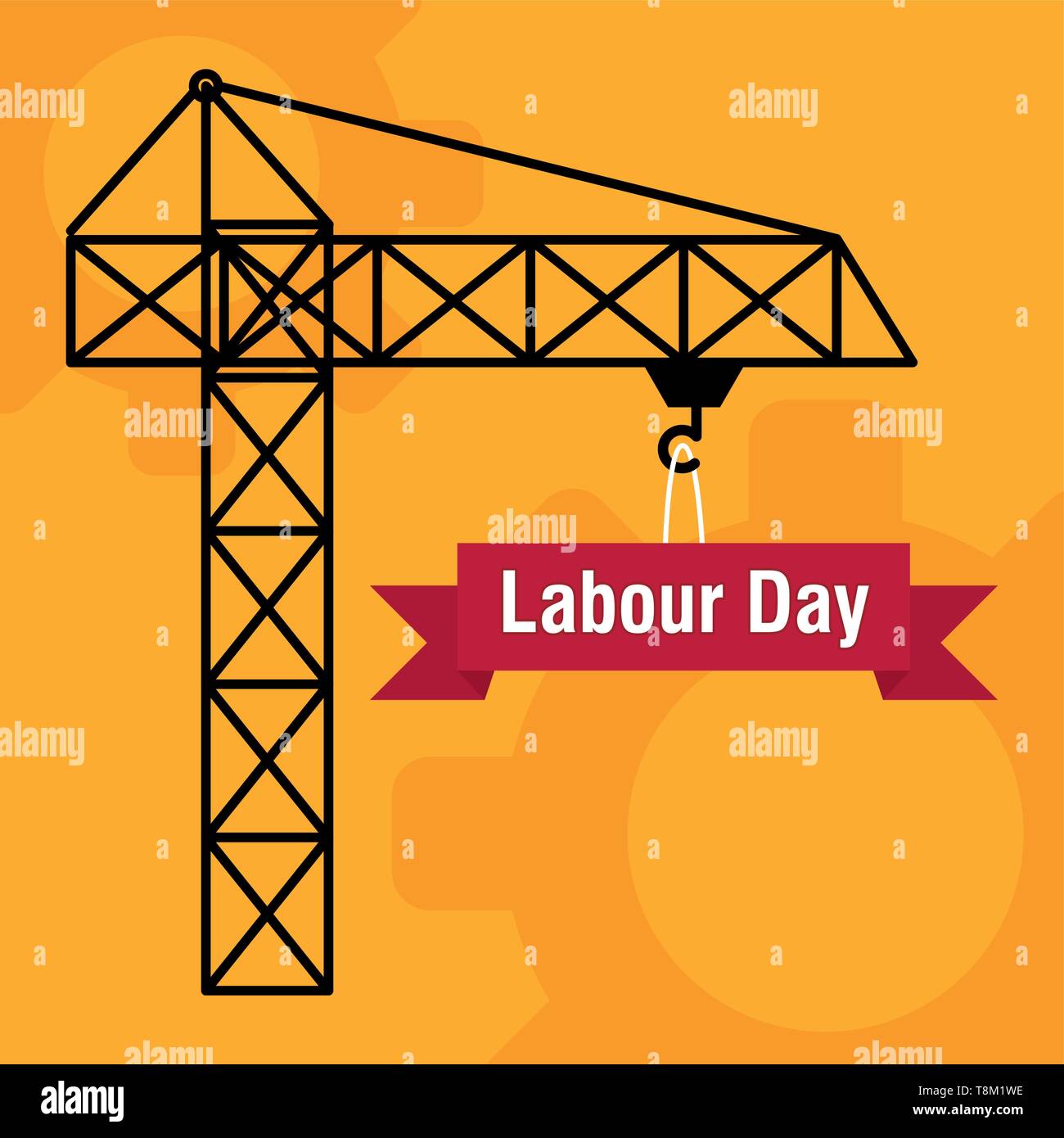 crane tower construction labour day vector illustration design Stock ...
