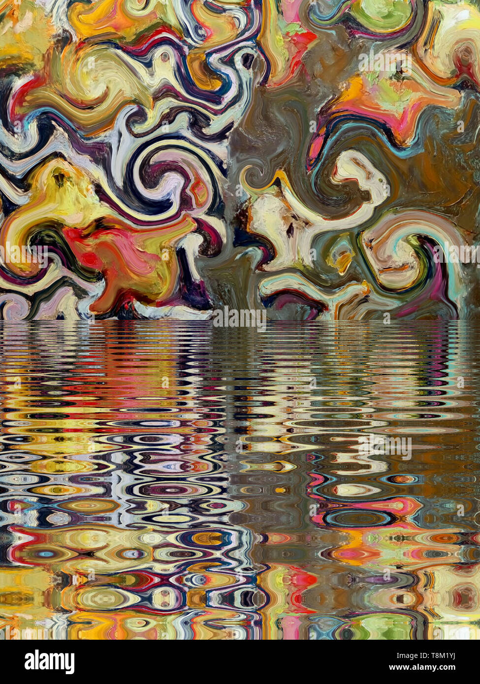 Fantasy style pastel colors pattern background. Watercolor and oil ...