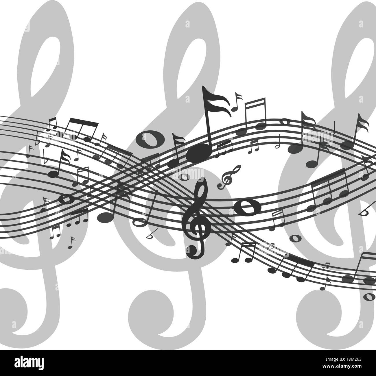 Music notes musical notes White background Vector illustrator Stock ...