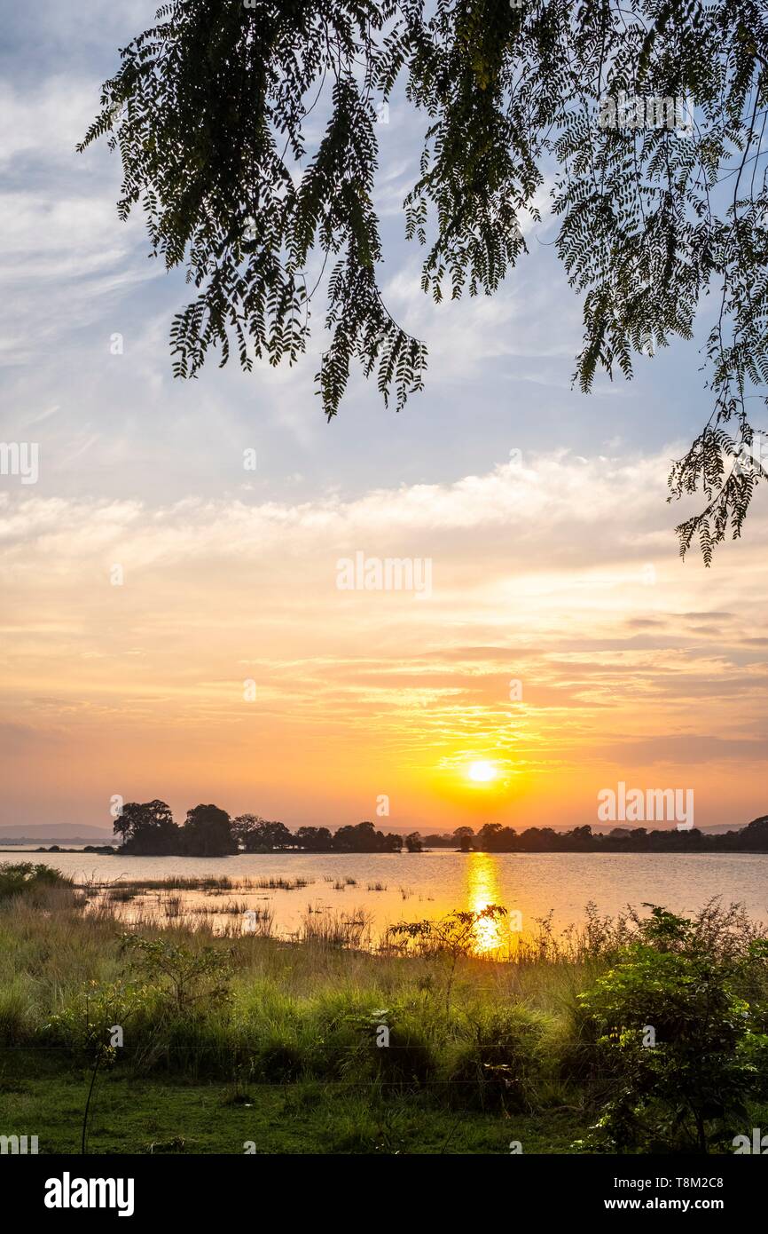 Sri Lanka, North Central Province, Polonnaruwa, sunset over Parakrama ...