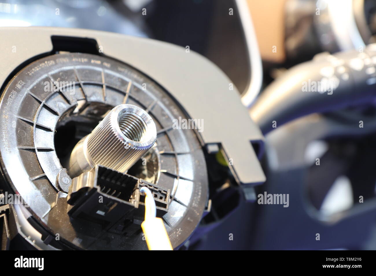 automotive steering wheel assembly process ; selective focus Stock ...