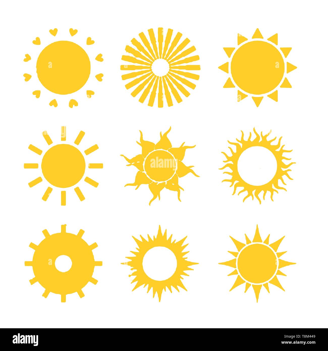 Sun Shapes Set Isolated on White Background Vector Illustration Stock Vector Image & Art - Alamy