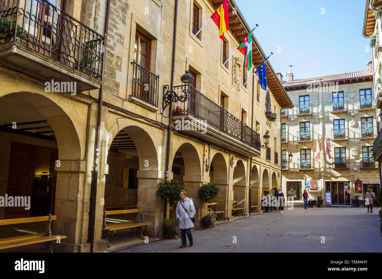 Laguardia, Álava province, Basque Country, Spain : A woman walks past ...