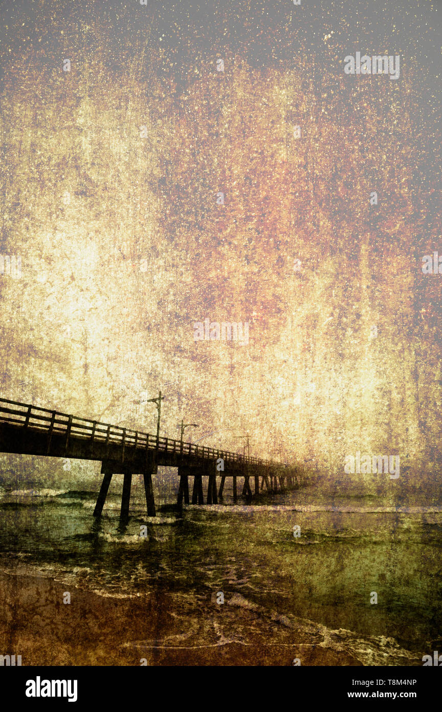 Old Photo of an Ocean Pier Stock Photo - Alamy