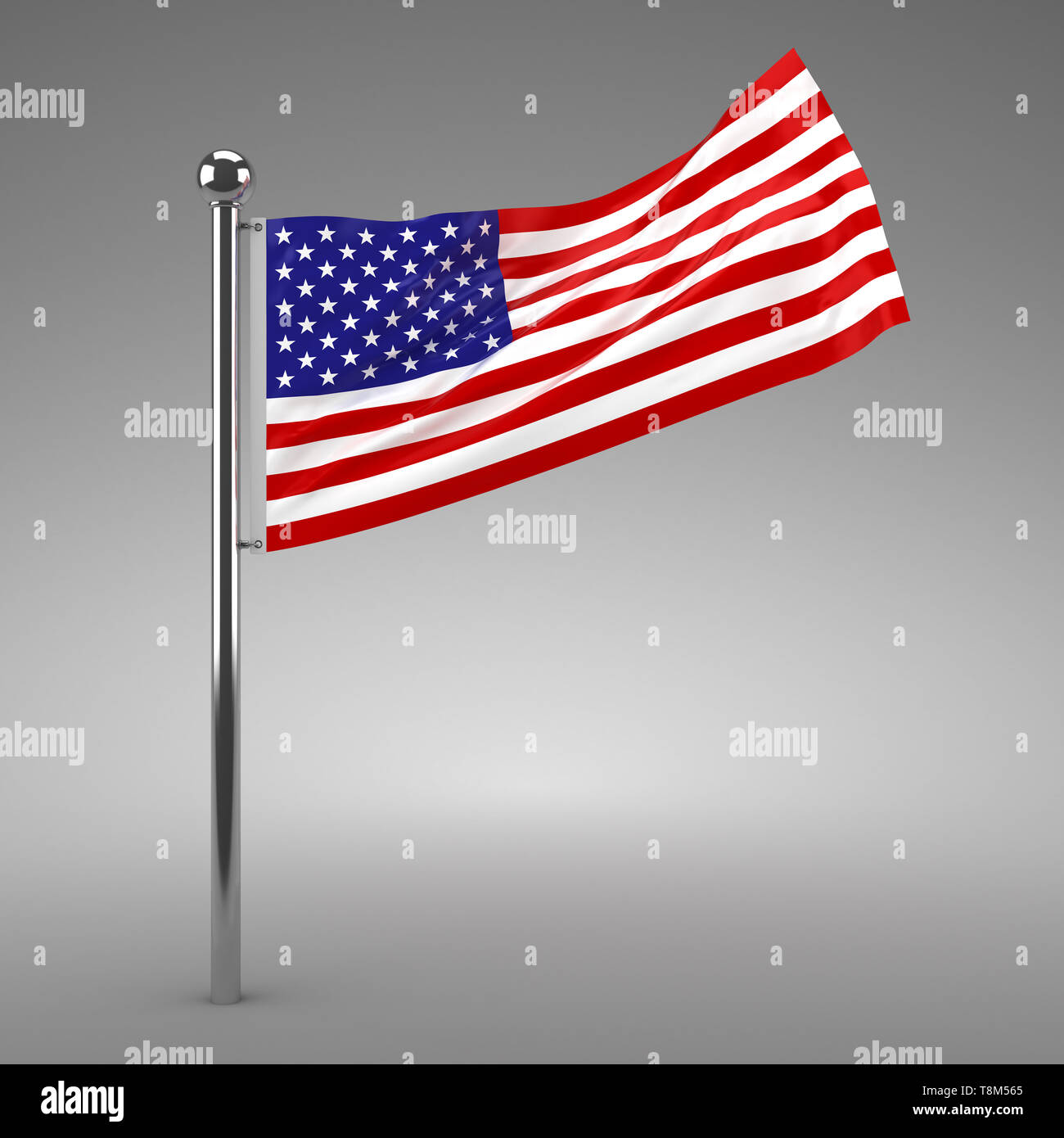 American flag flying - 3d render Stock Photo - Alamy