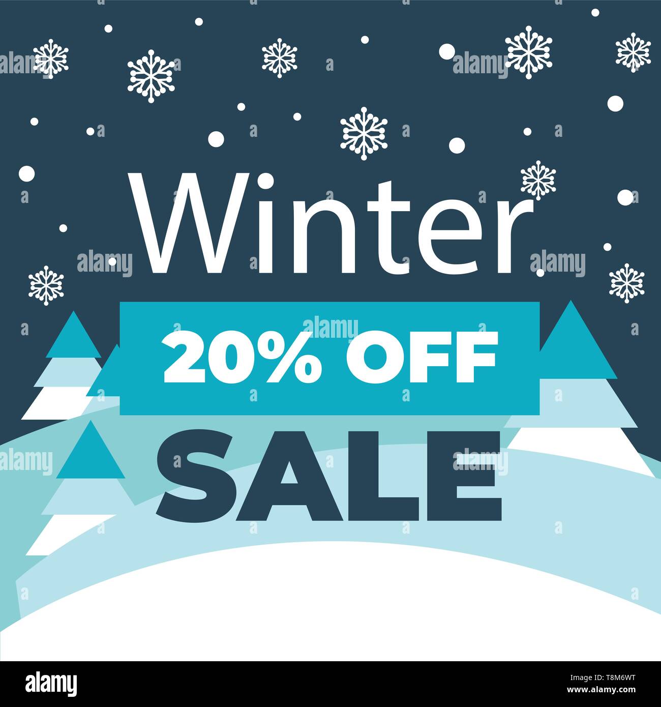 Winter sale vector illustration in winter background - seasonal ...