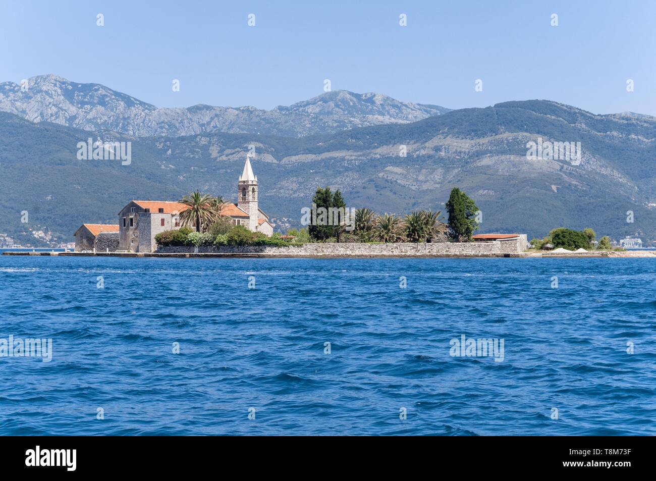 Montenegro, Kotor region, Bay of Kotor, dominican monastery on island ...