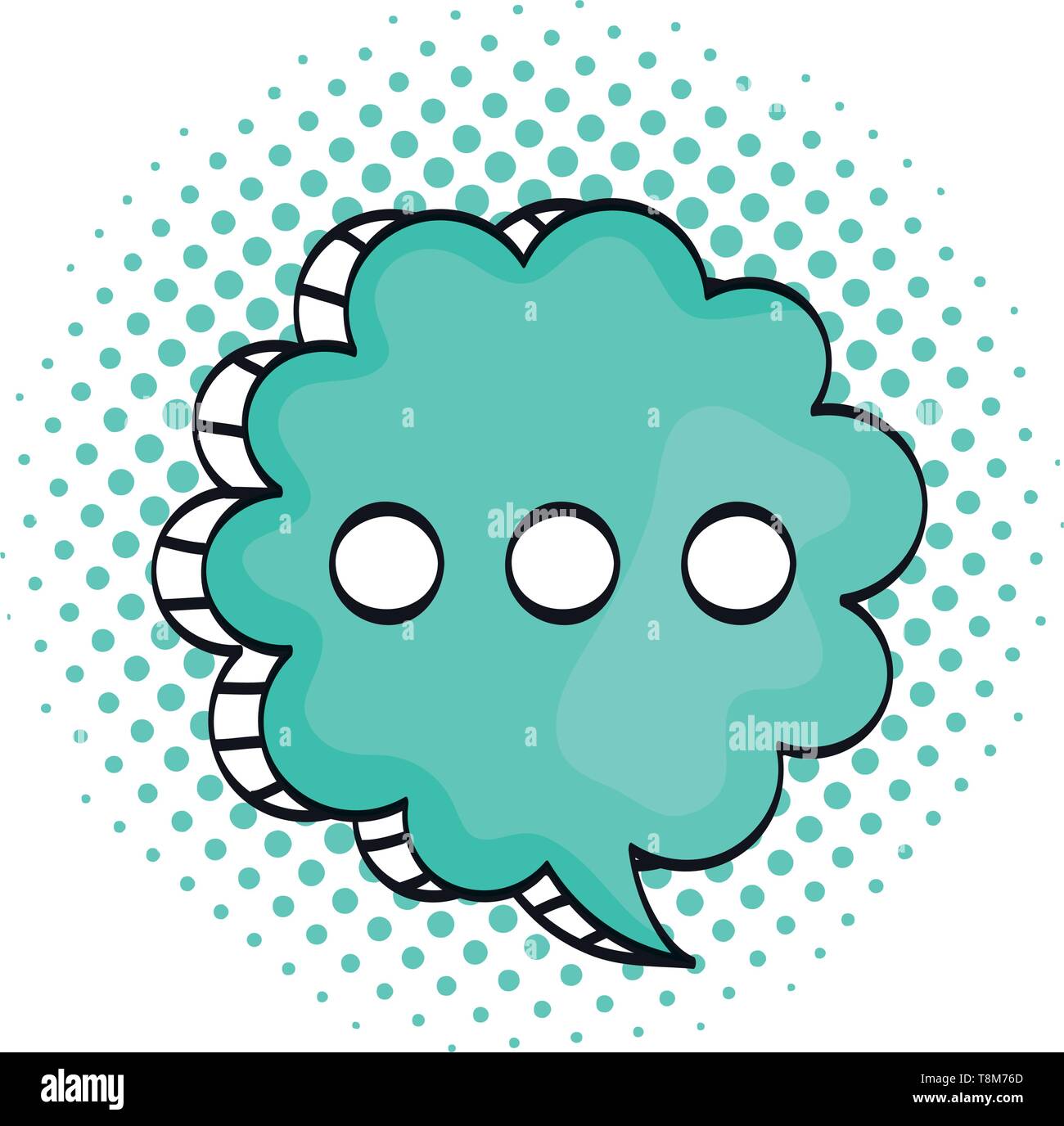 speech bubble message with relief drawing vector illustration design ...