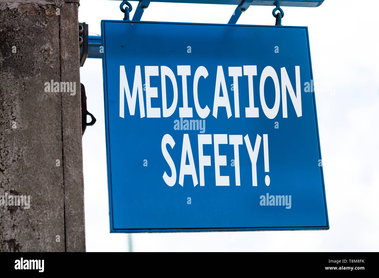Writing note showing Medication Safety. Business concept for freedom ...