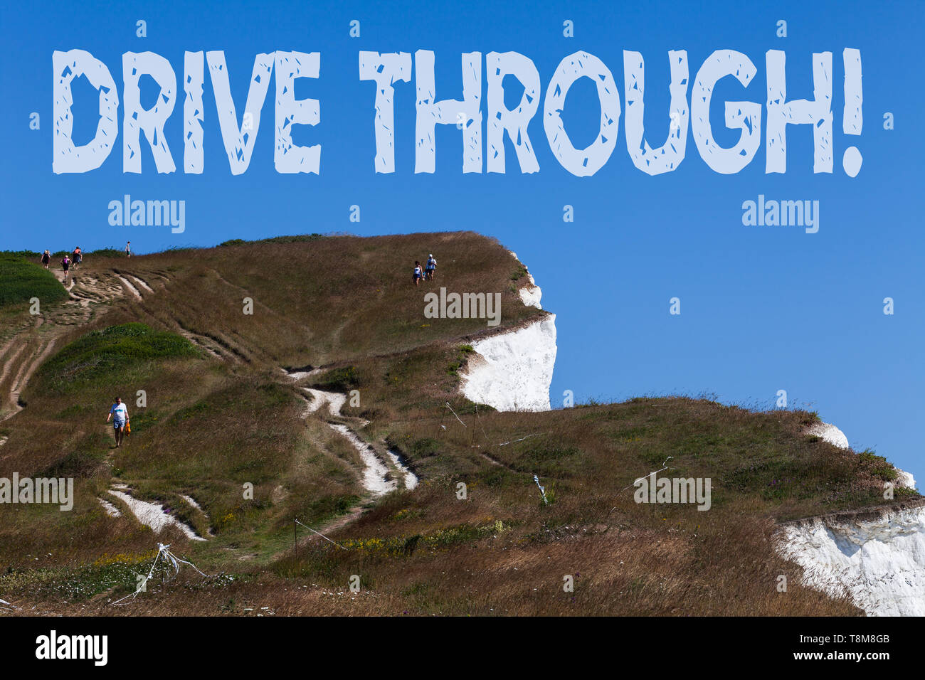 Conceptual hand writing showing Drive Through. Concept meaning place ...