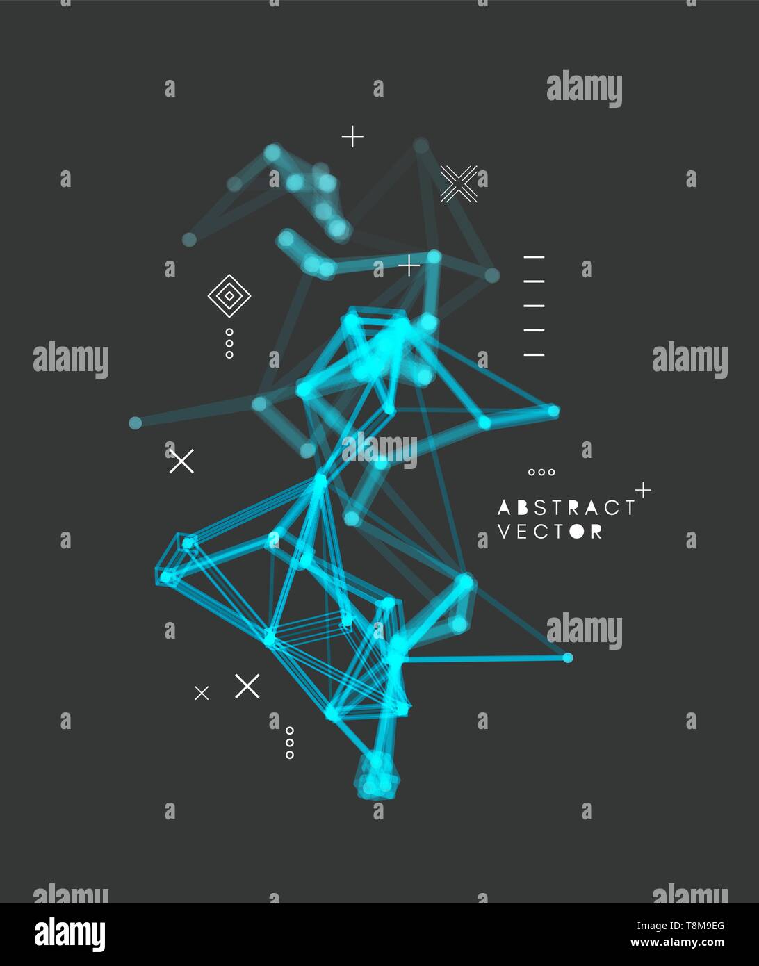 3d connection structure. Futuristic technology style. Vector ...