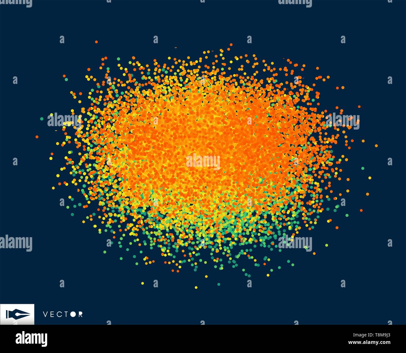 Chaotic particles in empty space. Dynamic background. Vector illustartion Stock Vector Image ...