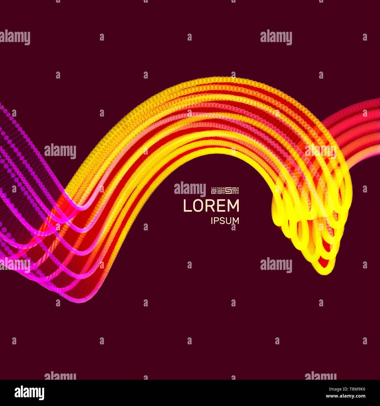 Wavy background with motion effect. 3d technology style. Vector ...