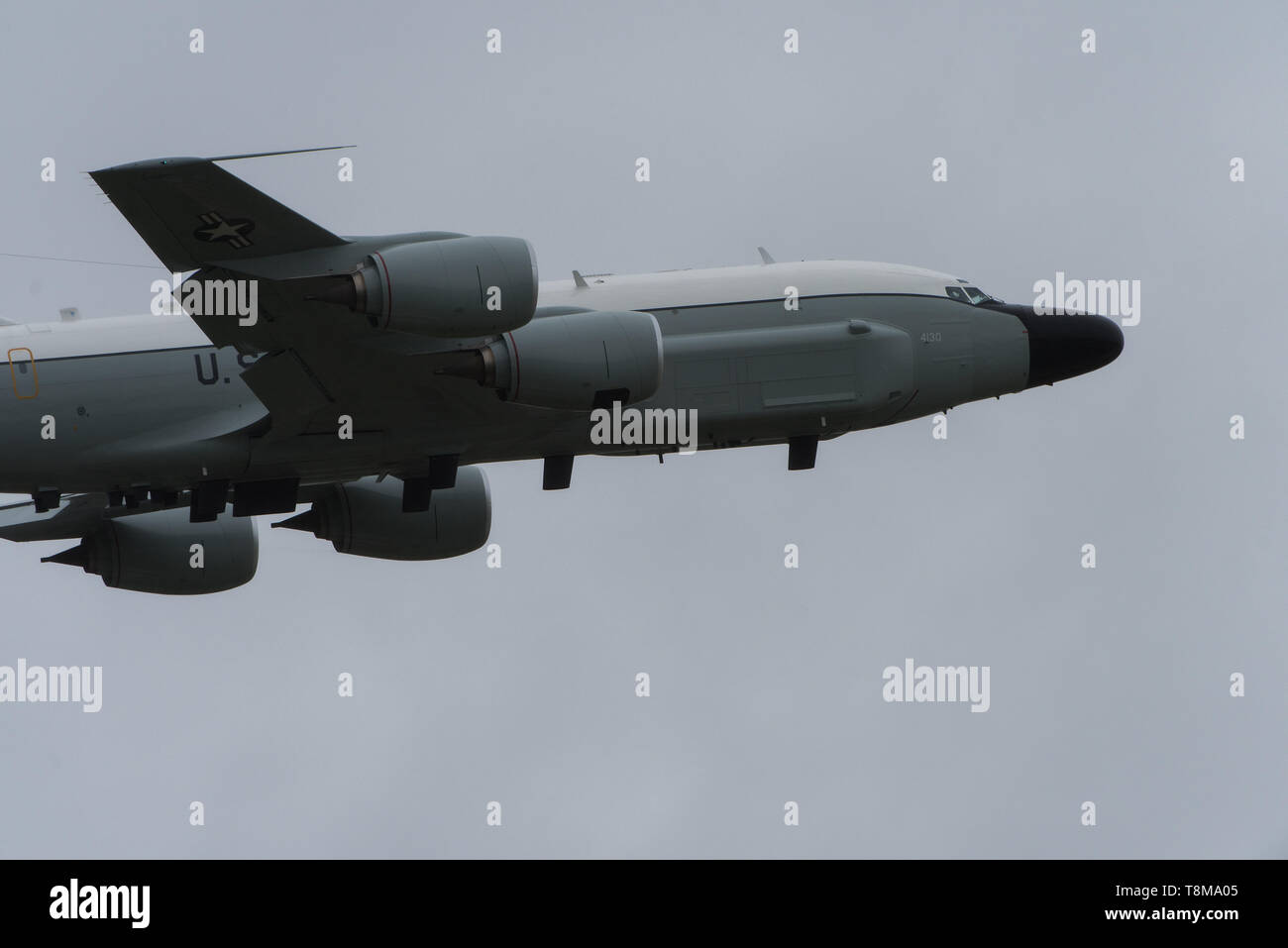 A U.S. Air Force RC-135W Rivet Joint aircraft assigned to the 38th ...