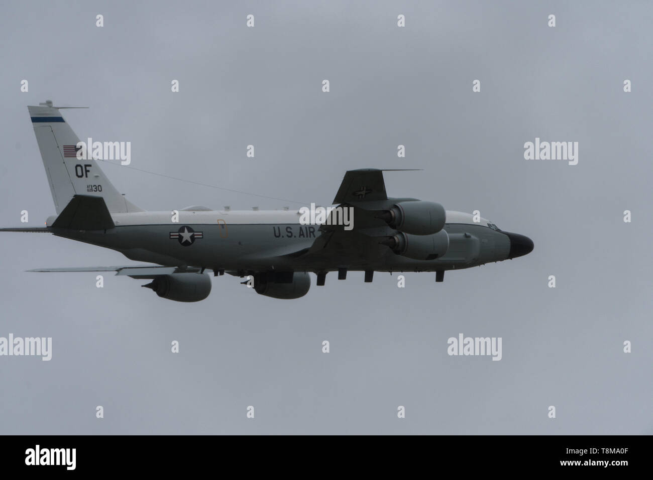 A U.S. Air Force RC-135W Rivet Joint aircraft assigned to the 38th ...