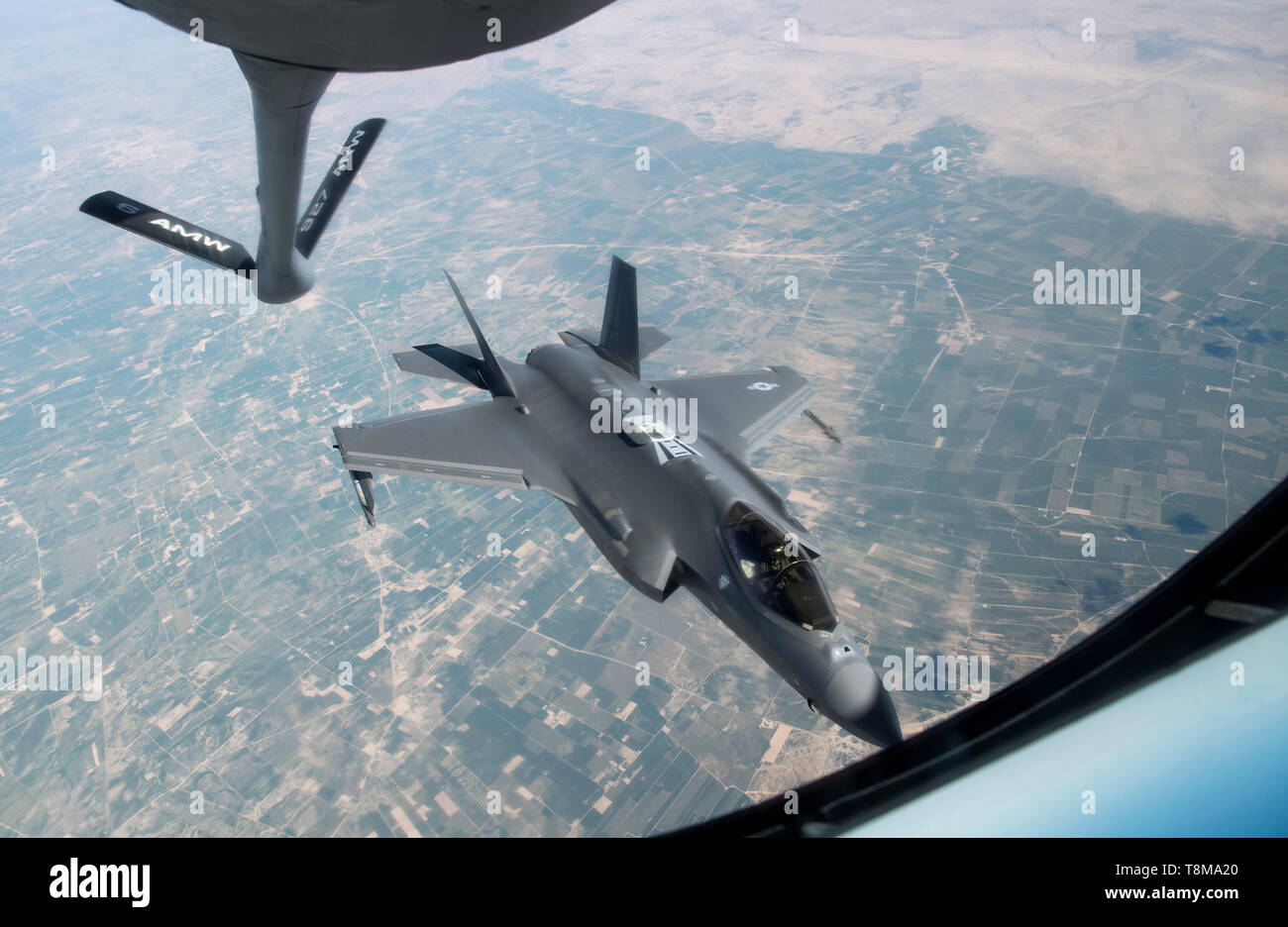 An Airman piloting an F-35A Lightning II completes aerial refueling ...
