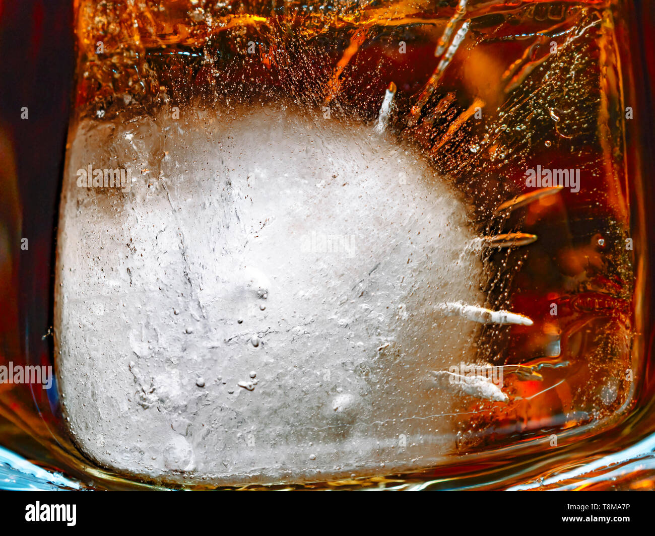 Ice Texture Details. Big Ice Cube in a Drink Stock Photo - Alamy