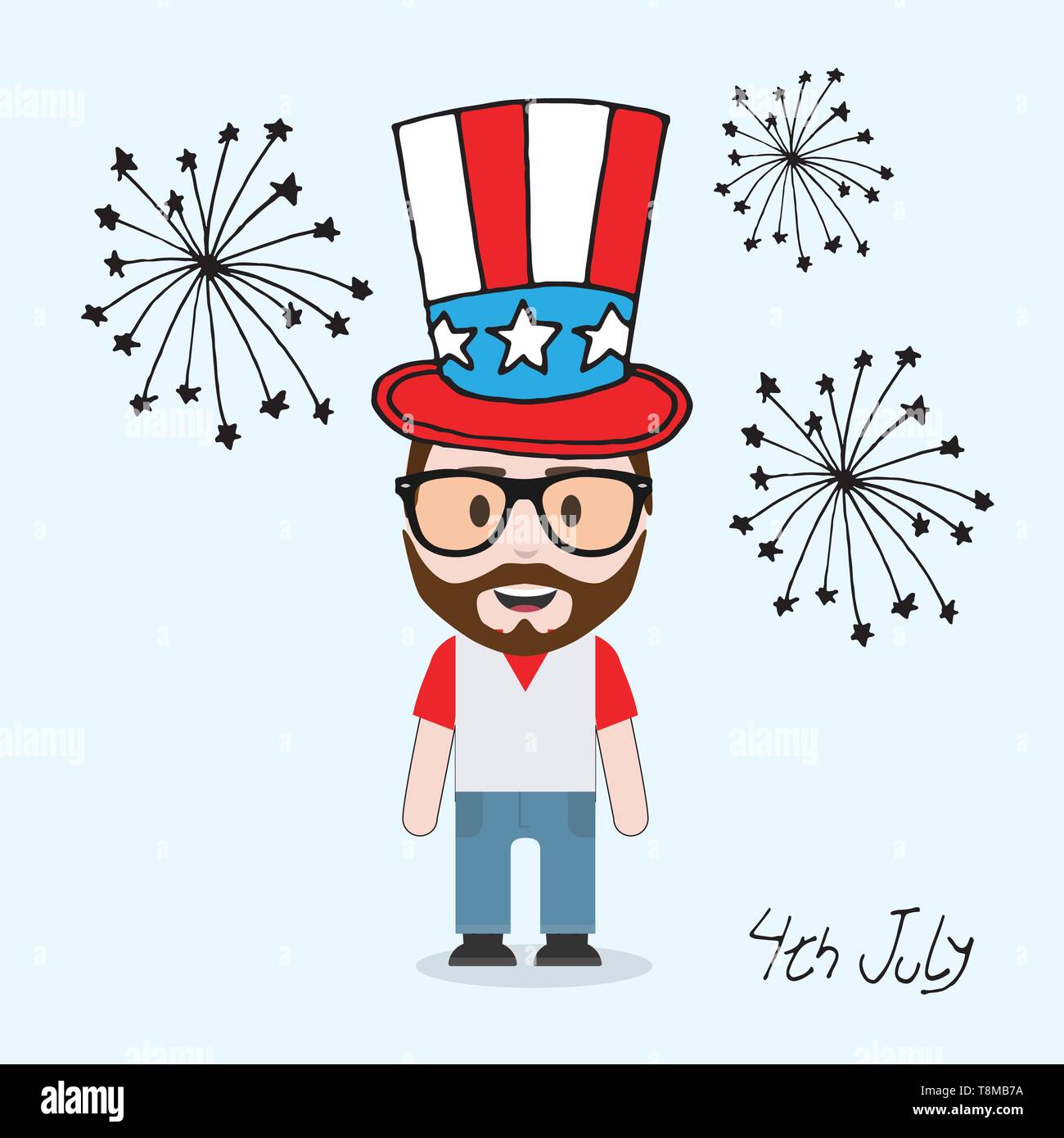 Mascot character with 4th July concept theme Stock Vector Image & Art ...