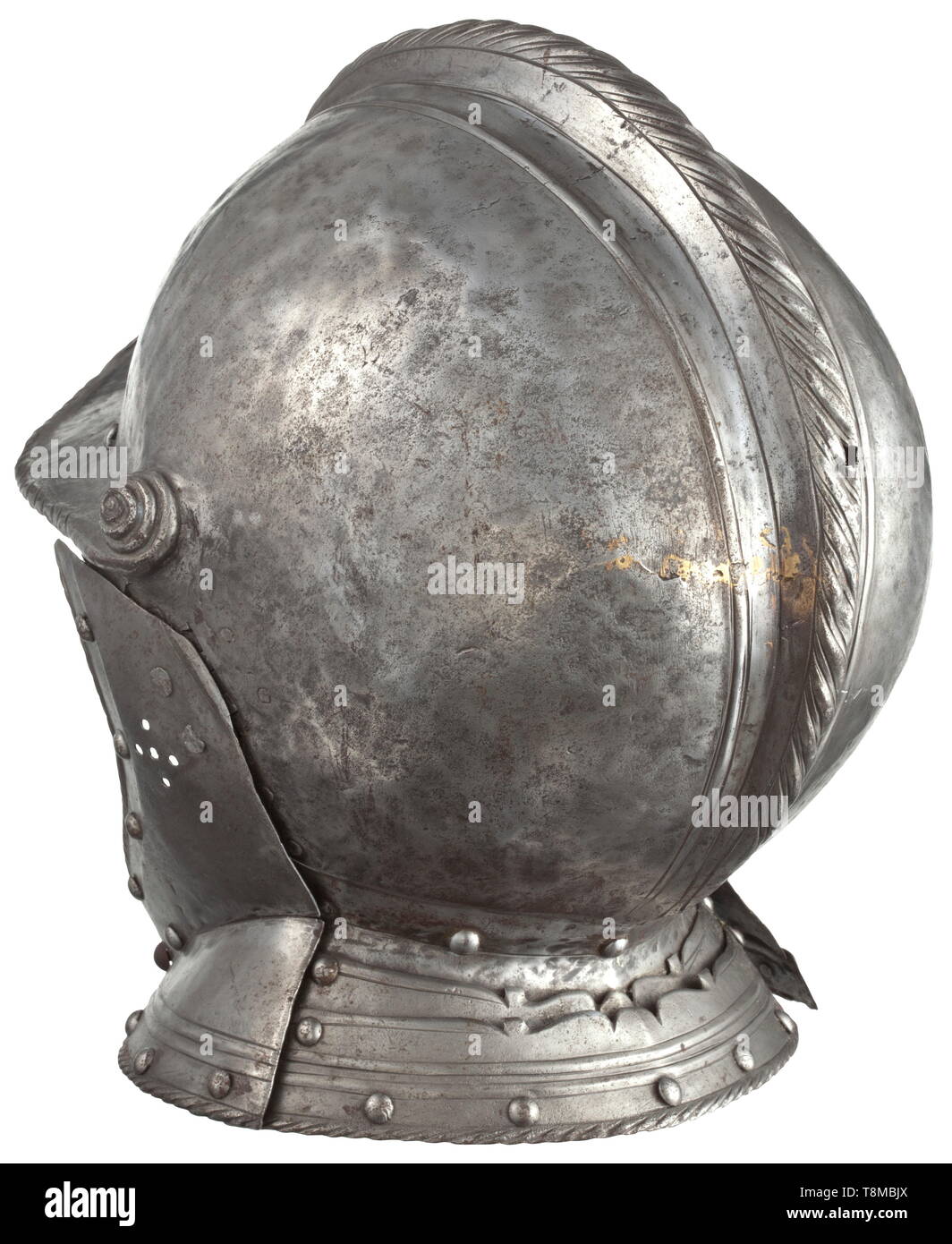 A heavy Italian burgonet, circa 1560/70 Heavy one-piece skull with ...