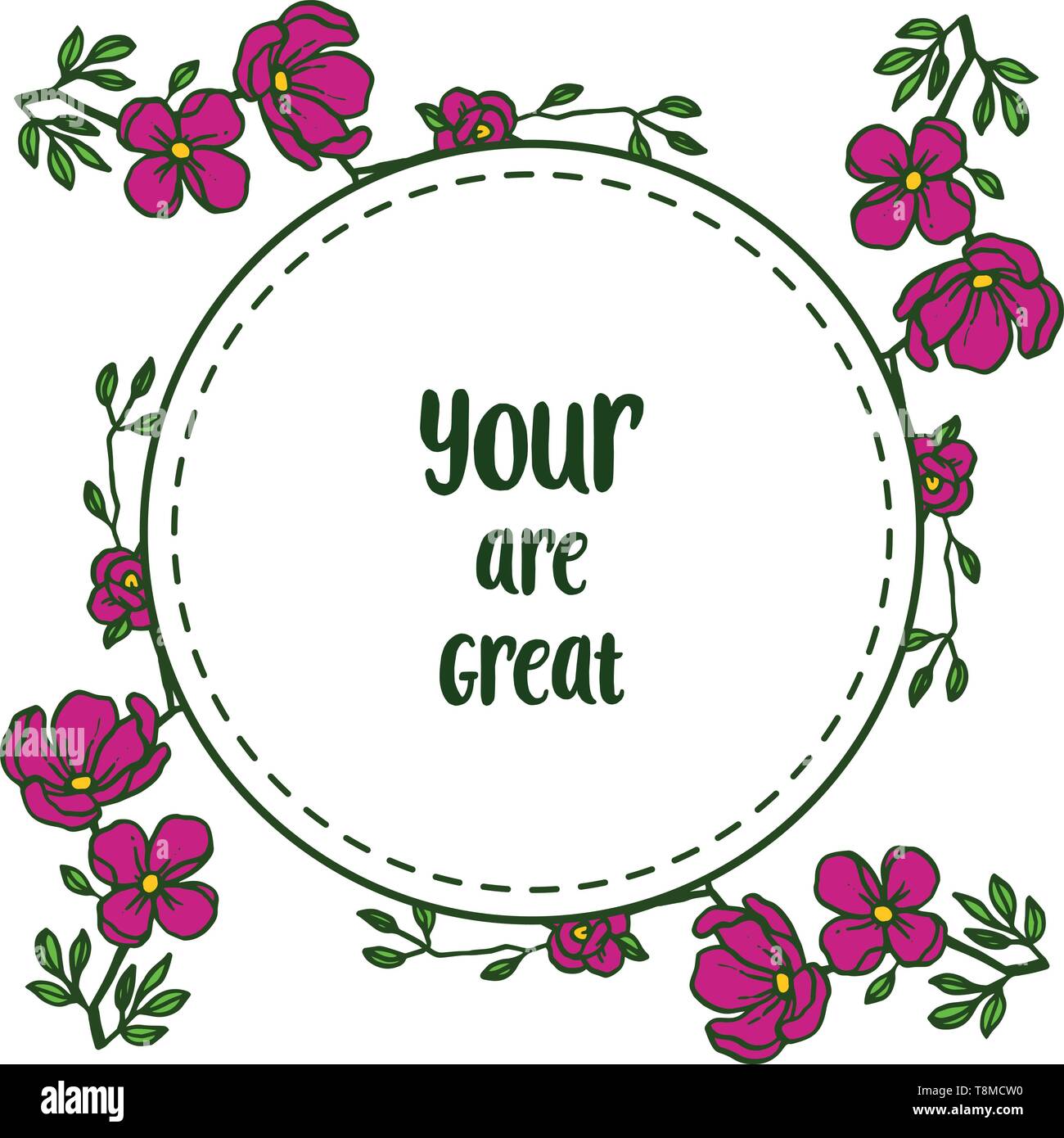 Vector illustration design of card your are great with artwork purple ...