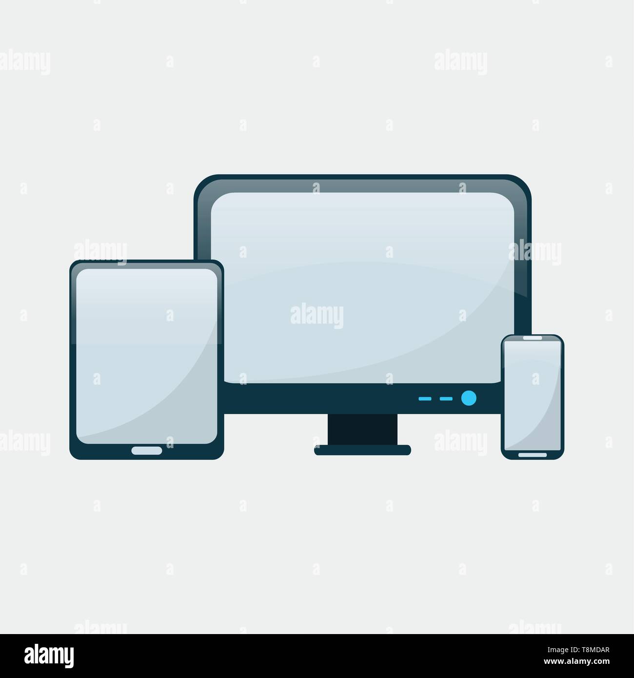 monitor, tablet and smartphone vector illustration Stock Vector Image ...