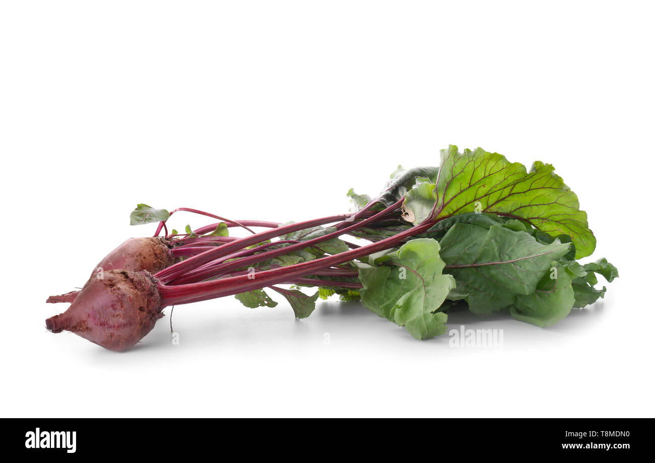 Fresh beets on white background Stock Photo - Alamy