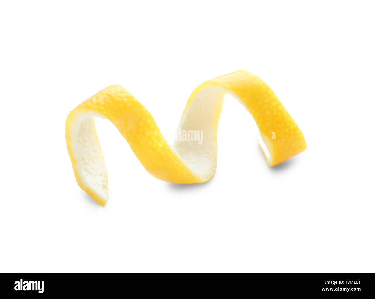 Peel of fresh ripe lemon on white background Stock Photo - Alamy