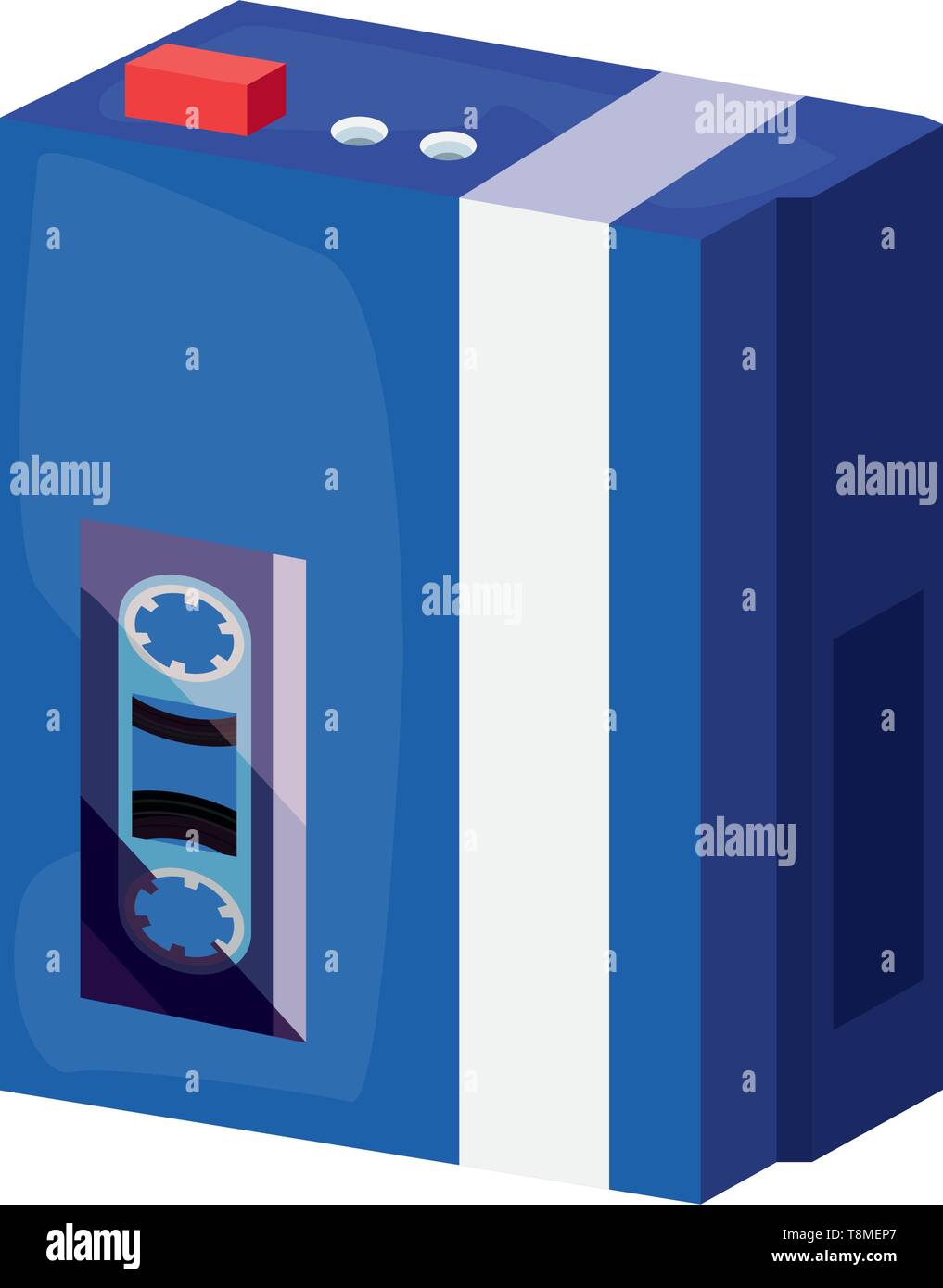 walkman portable music cassette memphis retro 80s style vector ...