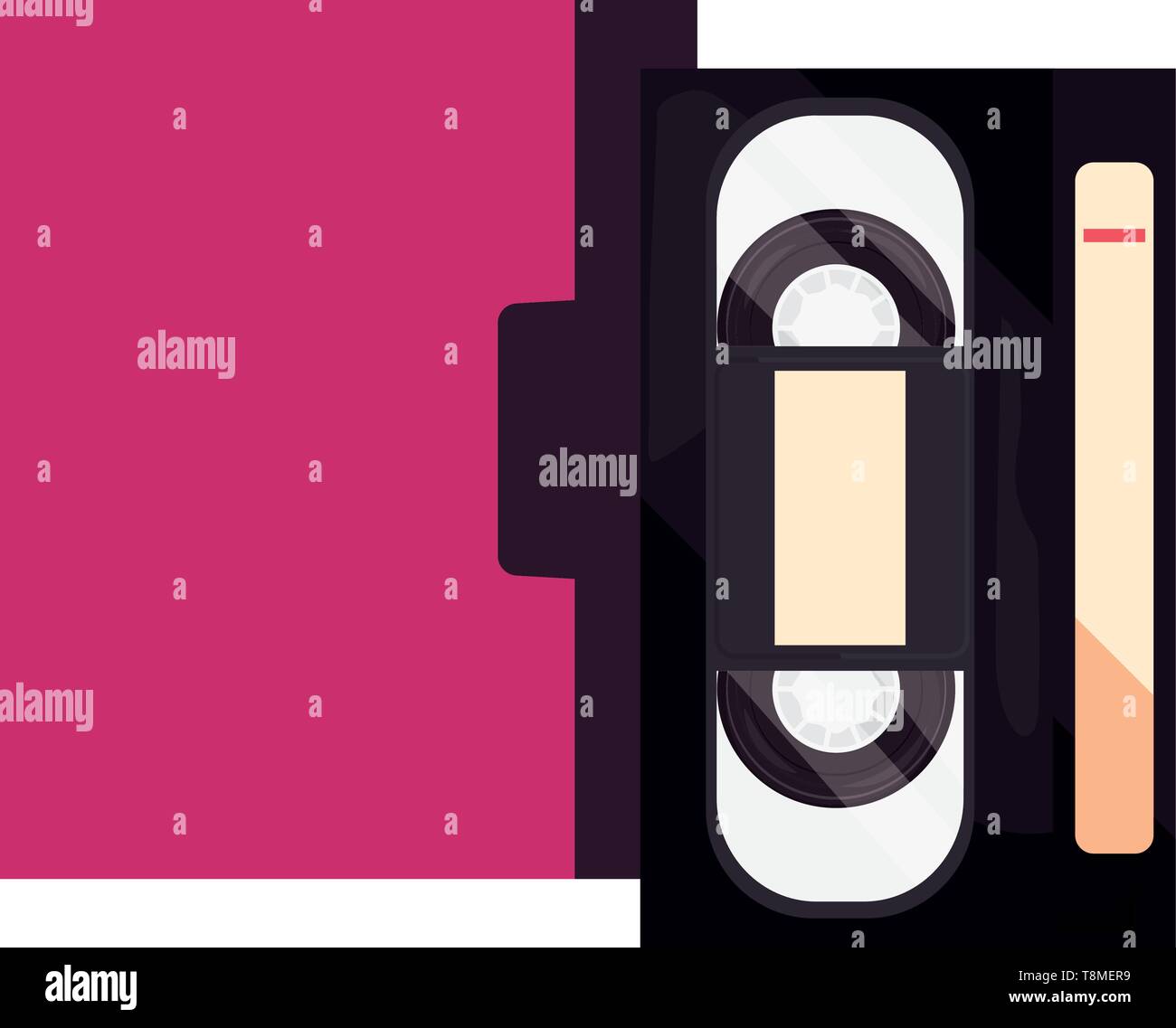 videotape beta box cover retro 80s style white background vector ...