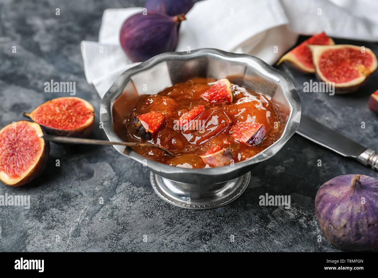 Fig jam in bowl hi-res stock photography and images - Alamy