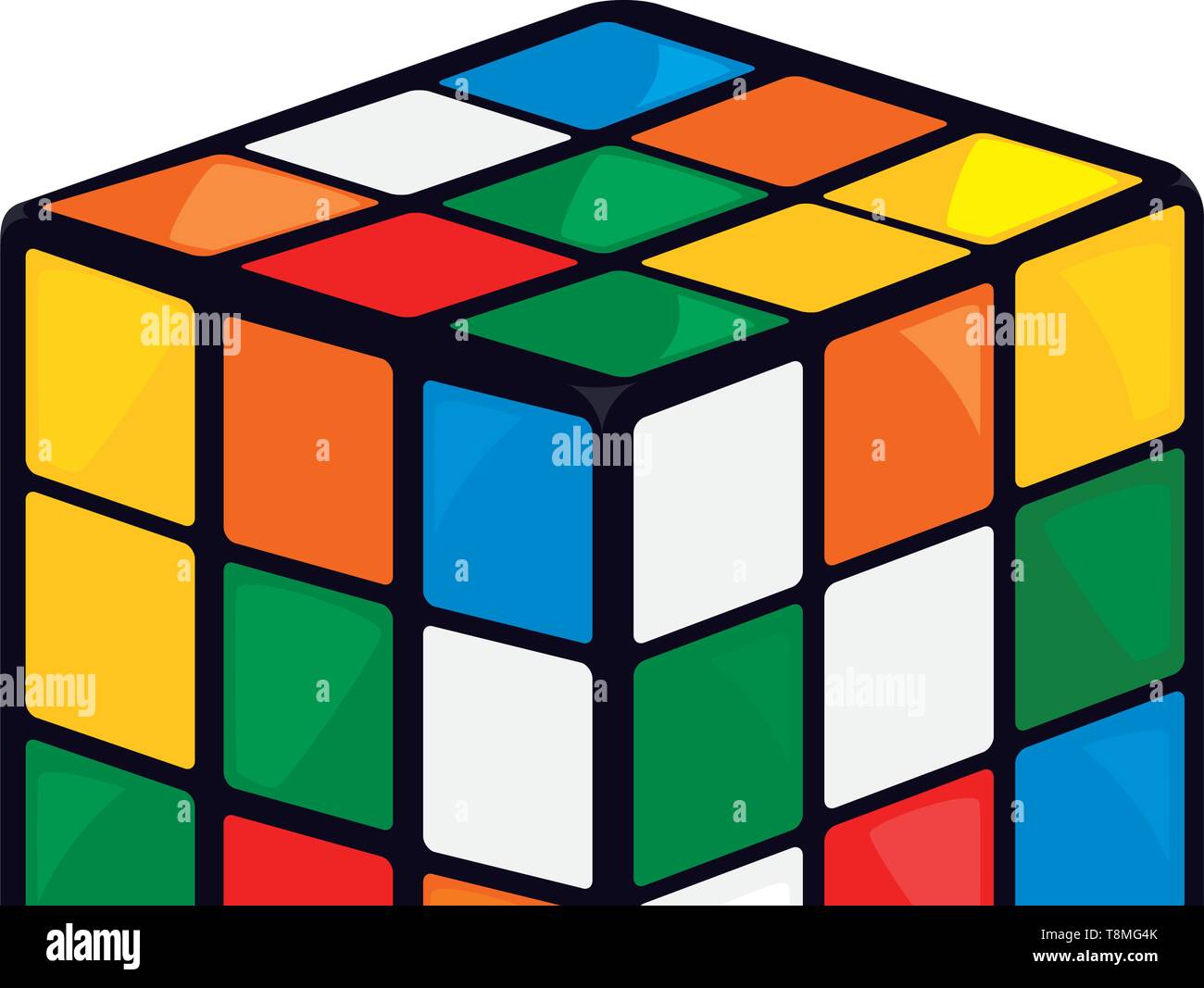 cube rubik game retro 80s style vector illustration Stock Vector Image ...