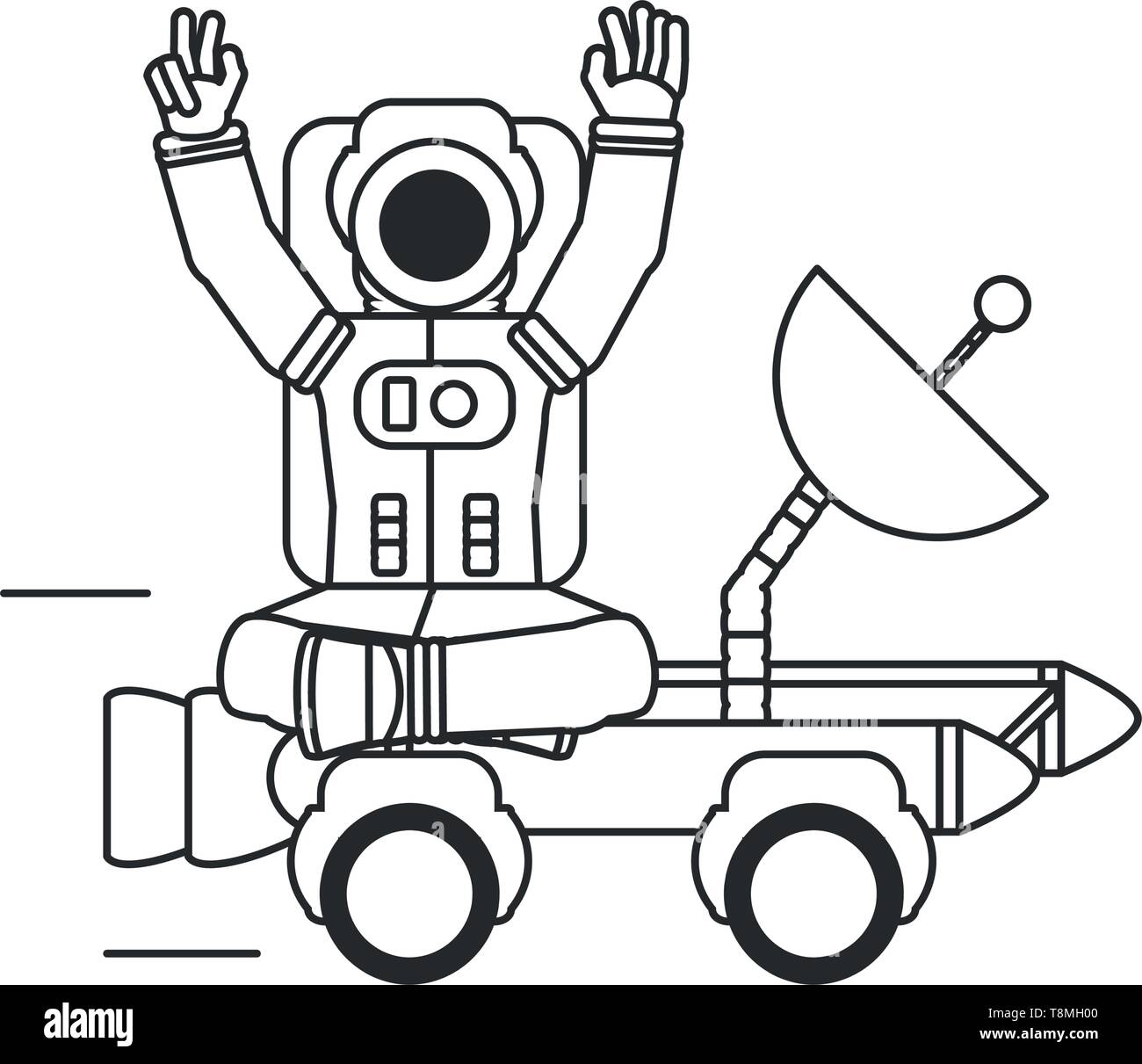 space explorer car with astronaut suit vector illustration design Stock ...