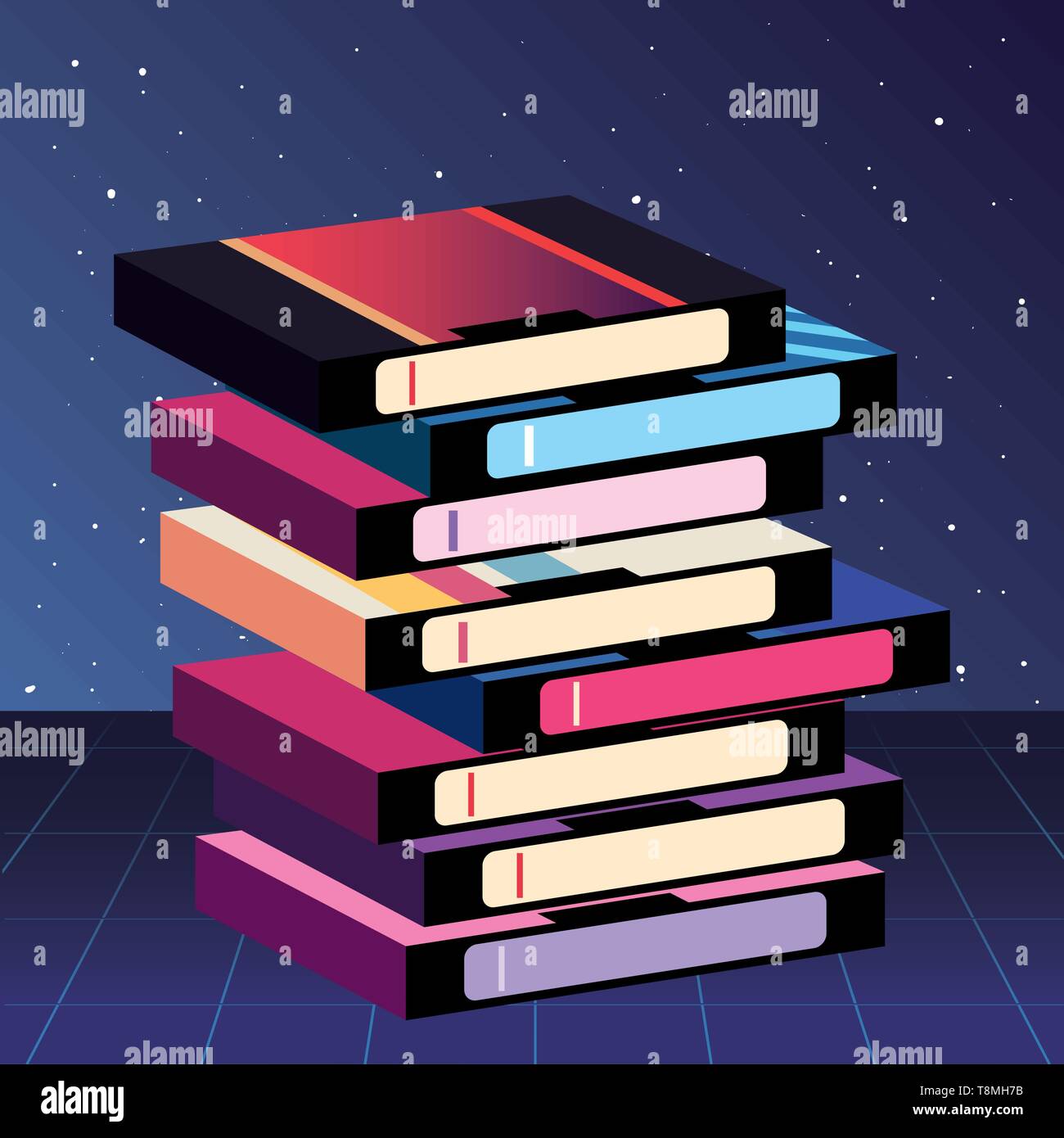 beta tape video retro 80s style vector illustration Stock Vector Image ...