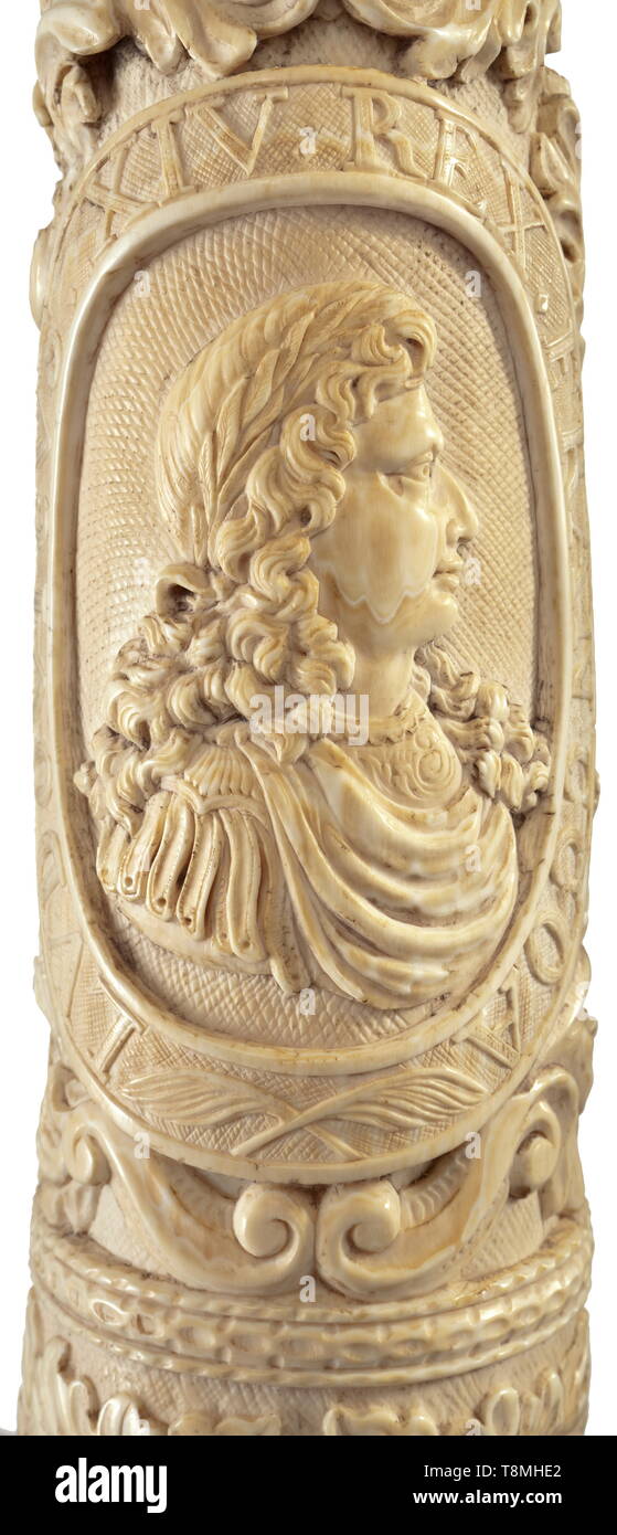 A carved French ivory tooth, 19th century Massive, hollow tooth, worked ...